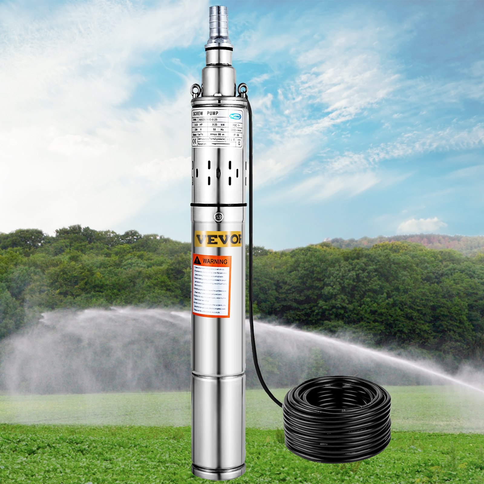 Vevor Diepe Bronpomp Bronpomp Roestvrij Staal Bronpompen Well Pump 0,25 ...