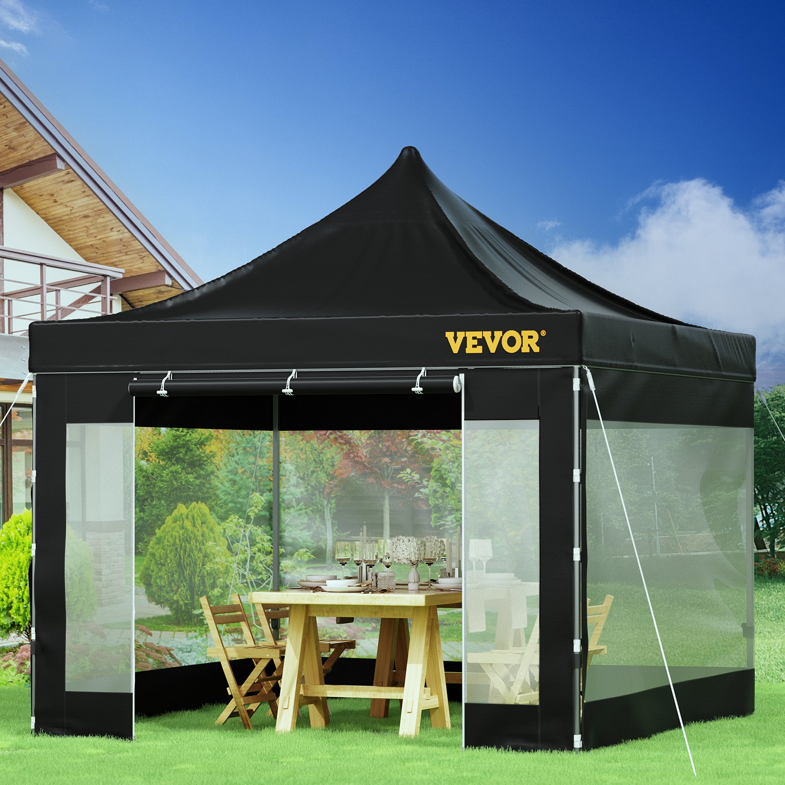 VEVOR vouwtent 3x3m tuintent vouwtent PVC partytent tent opvouwbaar ...