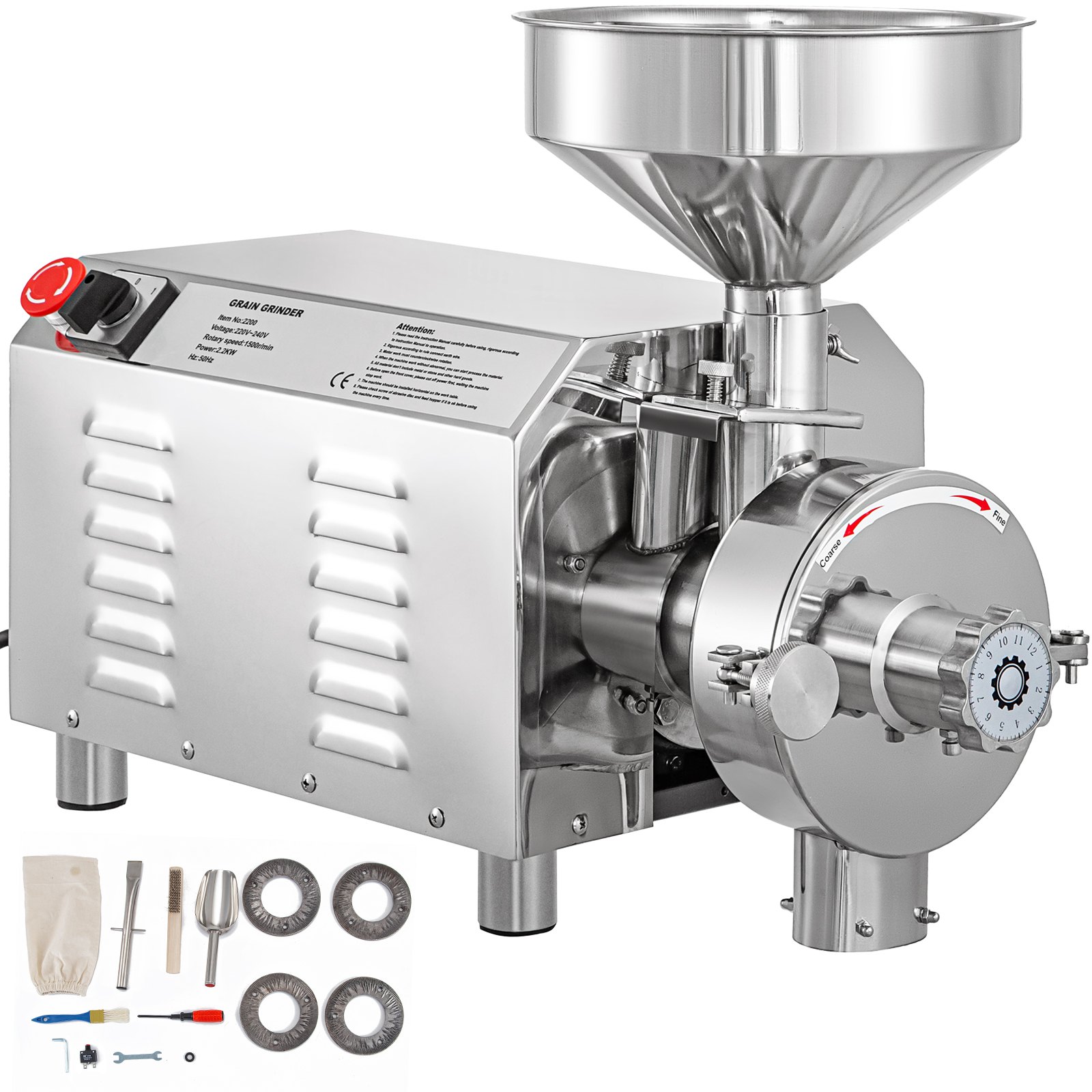VEVOR Automatische Grain Grinder Molen 2200W, Graanmolen Grinder ...