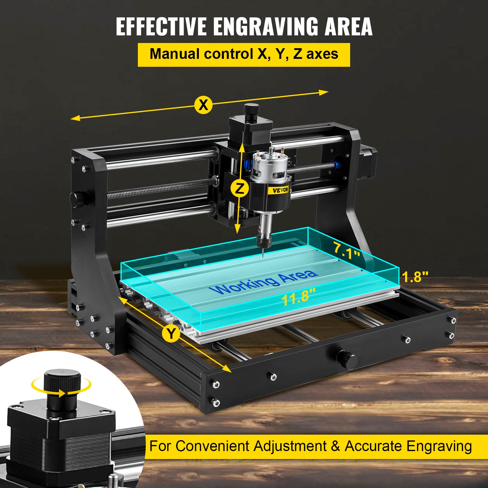 VEVOR CNC 3018 Graveermachine Router Laser Graveermachine 300x180x45mm ...