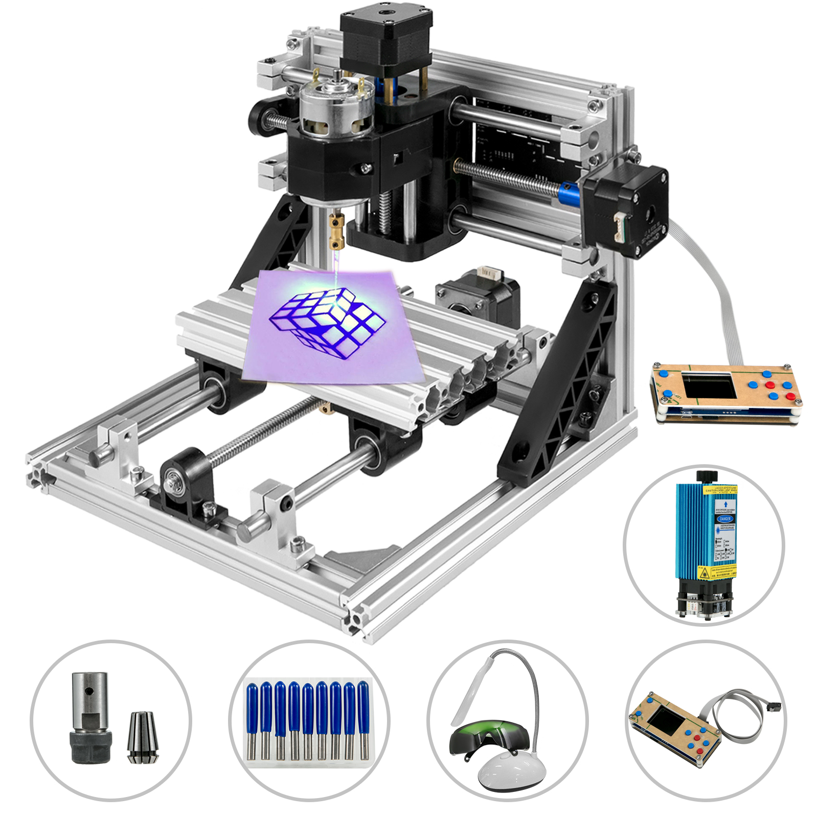 2418 CNC-freesmachine 3-assige lasergraveermachine met 500 mw ...