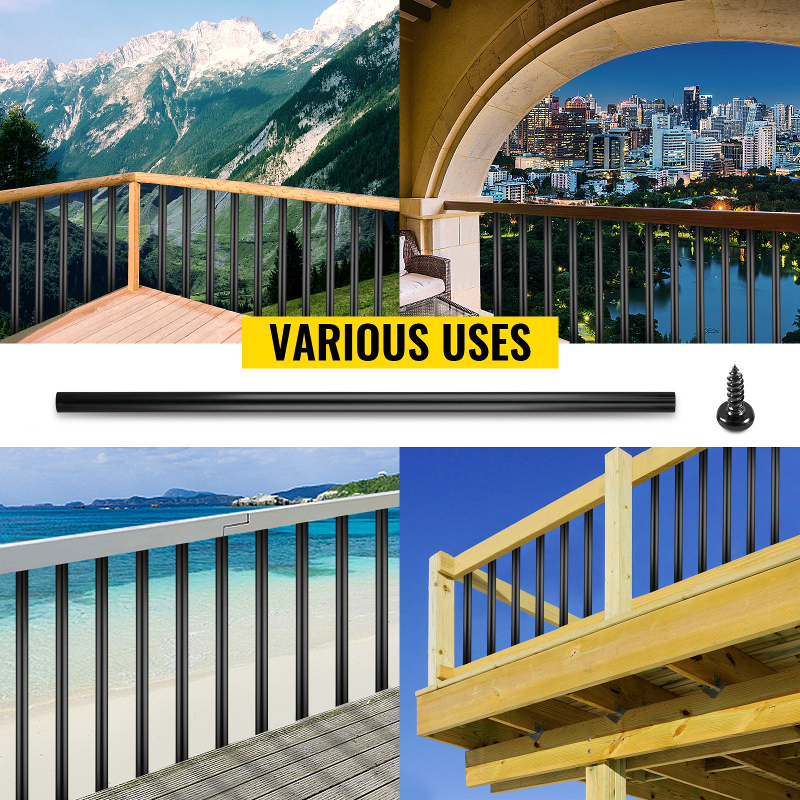 VEVOR Railingschroeven, 66x1,9 cm Traditionele Baluster 101 stuks 202 ...