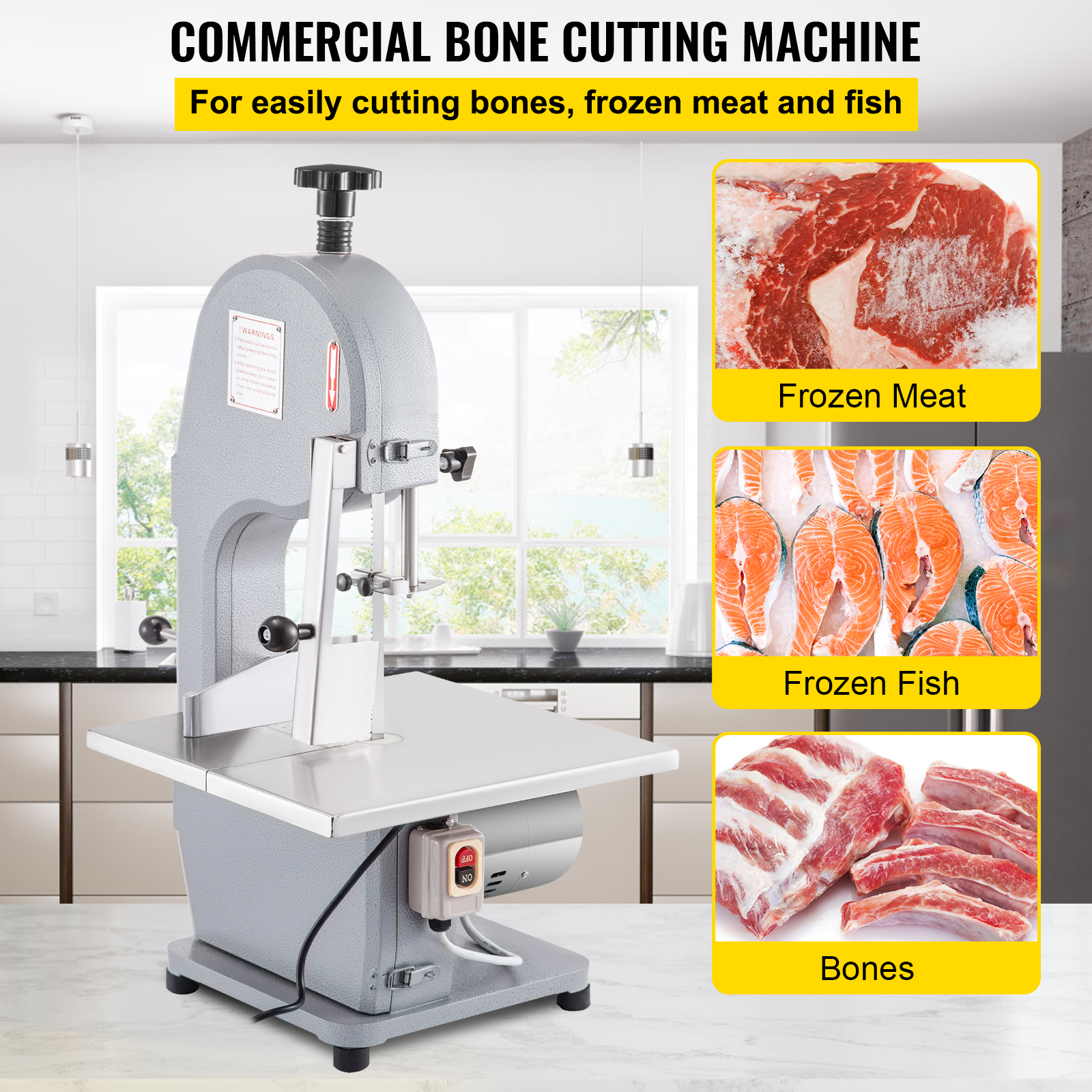 VEVOR Bone Vleessnijder Botten Snijmachine 850W Bevroren Vlees Botten ...
