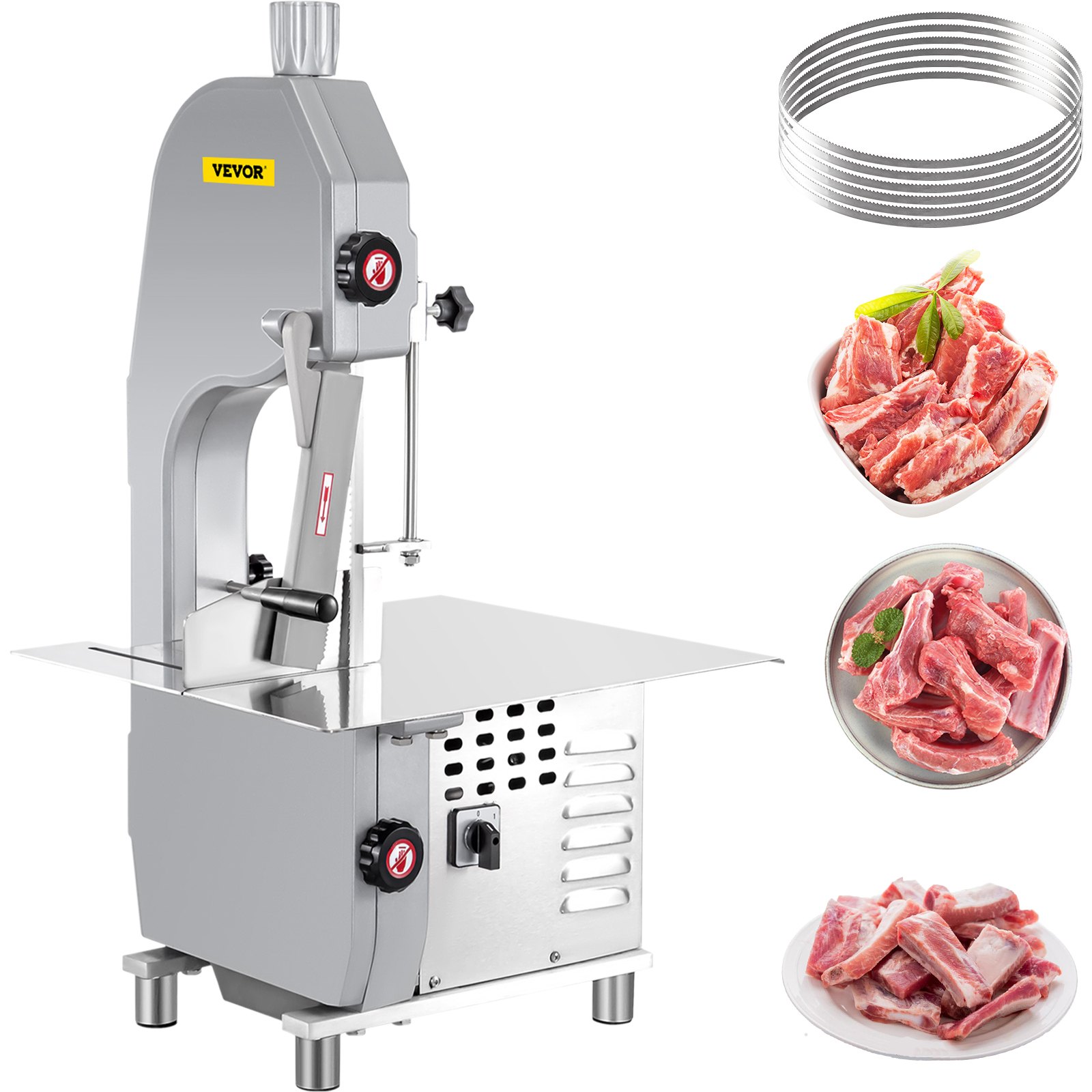 VEVOR Bone Vleessnijder 1500 W Botten Snijmachine Rvs, Snijdikte 18cm ...