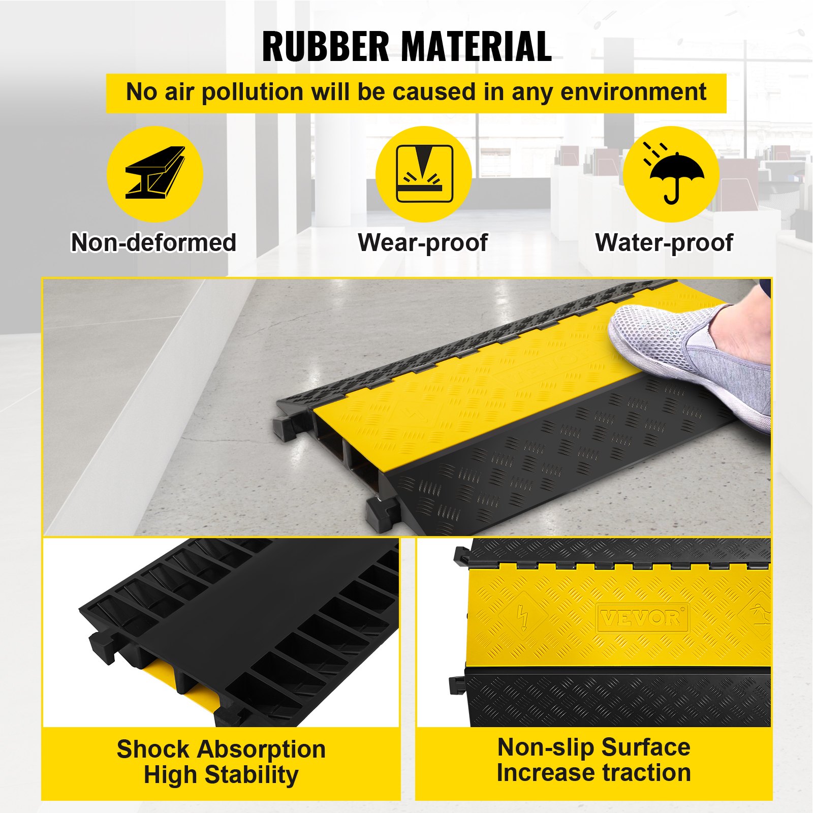 2-kanaals kabelbrug, kabelmat, kabelbescherming van PVC en rubber ...