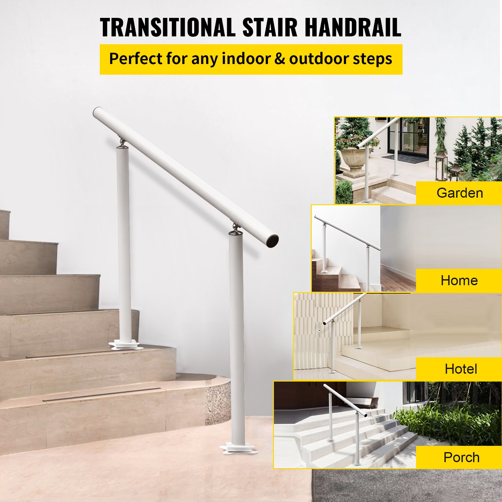 VEVOR Leuning, Trapleuning Lengte 121,9 cm, Leuning Wandleuning ...