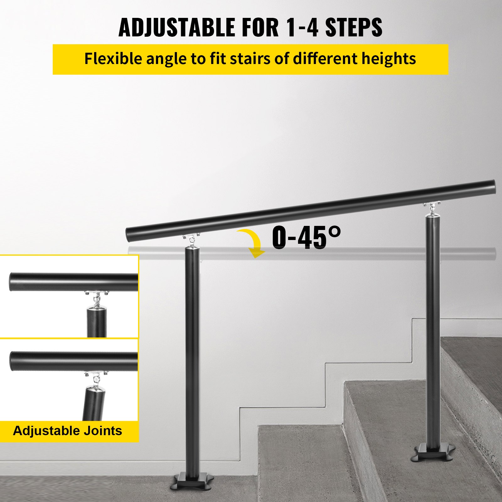 VEVOR Trapleuning Leuningen voor Trappen Lengte 121,9 cm, Aluminium ...