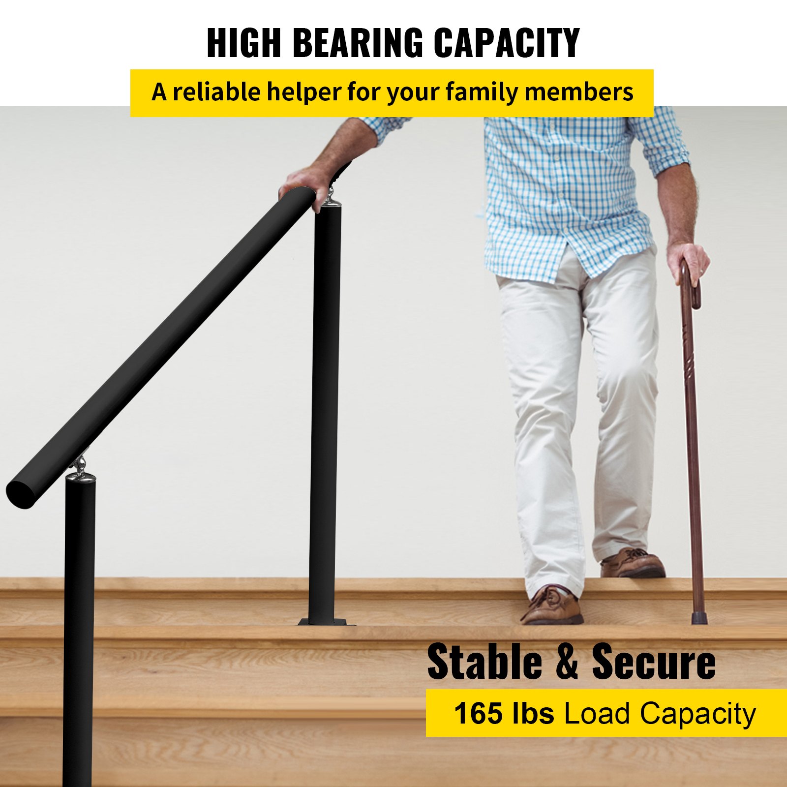 VEVOR Trapleuning Leuningen voor Trappen Lengte 121,9 cm, Aluminium ...