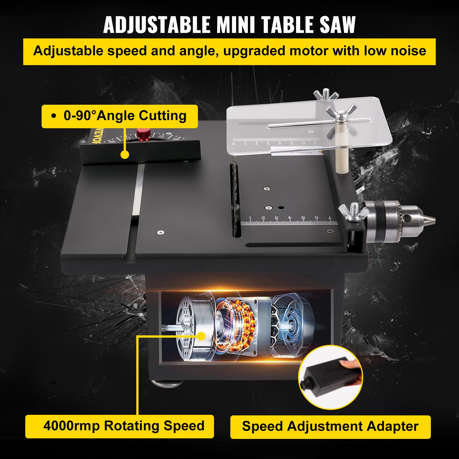 VEVOR Mini Tafelzaag 240 x 220 x 140 mm Kleine Tafelzaag 150W Mini ...
