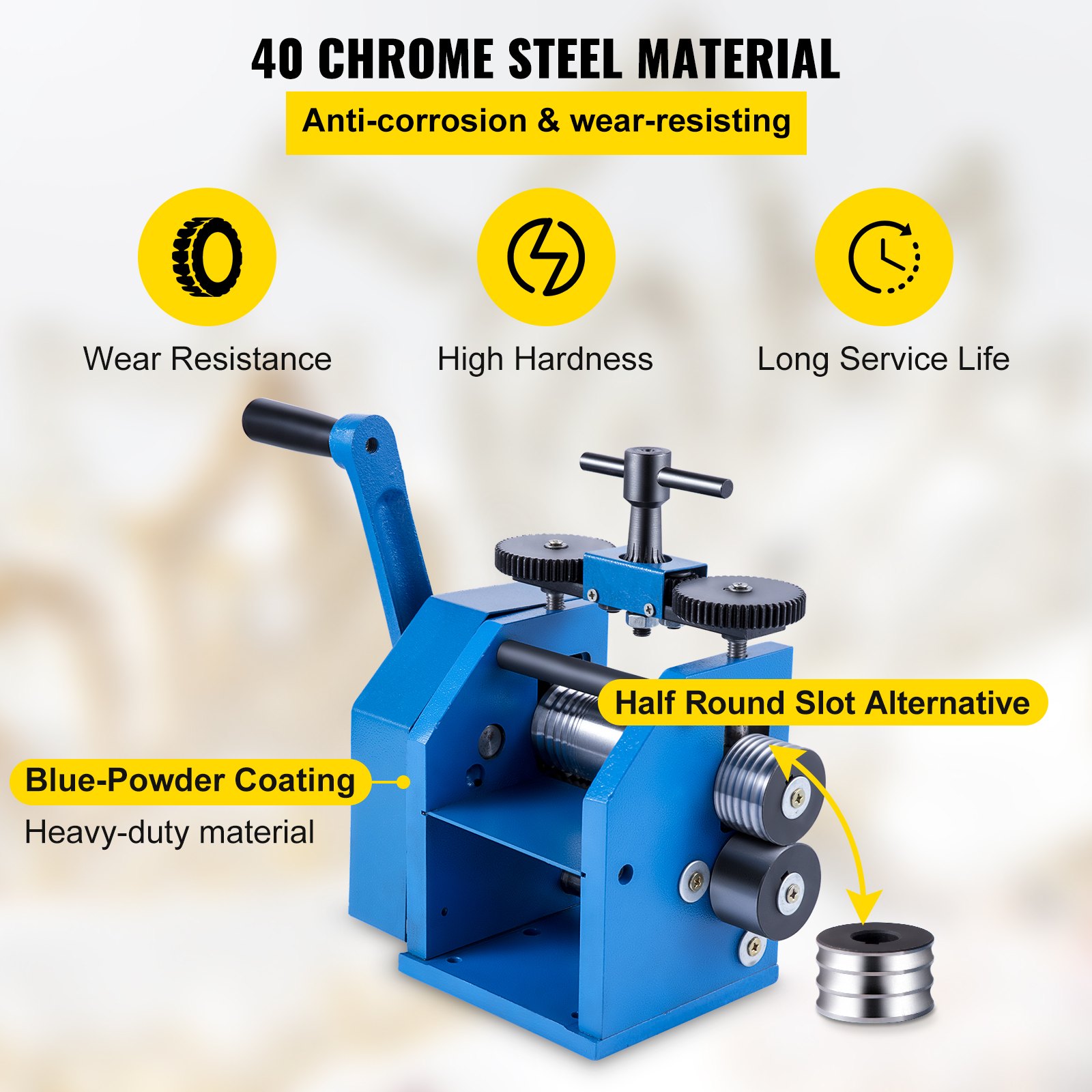 VEVOR Handmatige Combinatie Walsmachine 3"/76 mm Juwelier Koudwalsen ...