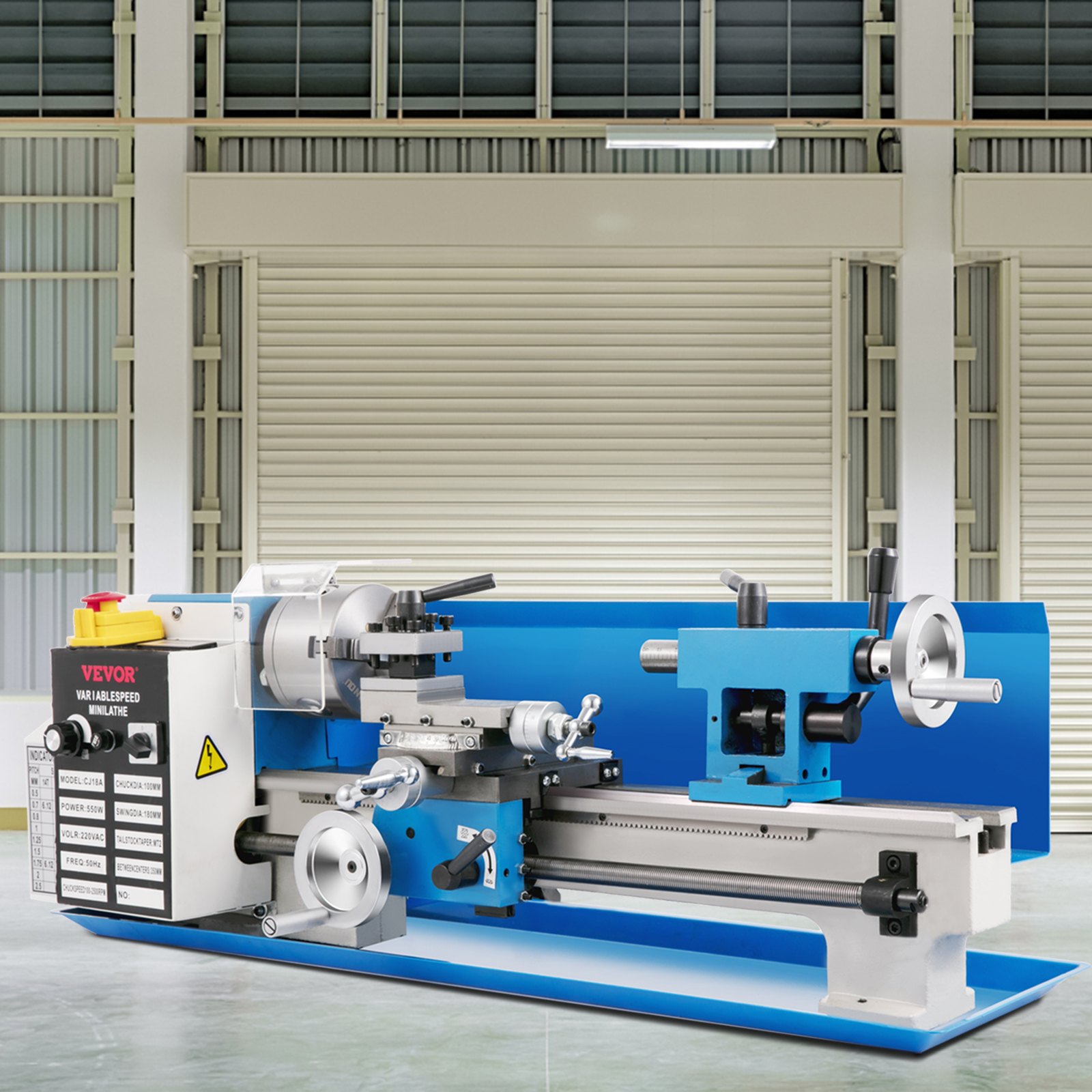 VEVOR Draaimachine 550 W, metalen mini draaibank 7 x 14, metalen bank ...