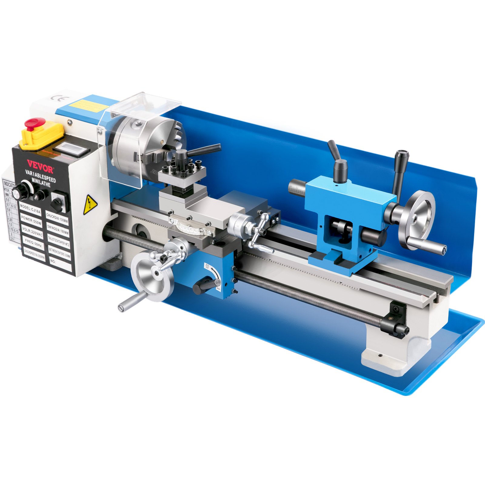 VEVOR Draaimachine 550 W, metalen mini draaibank 7 x 14, metalen bank ...