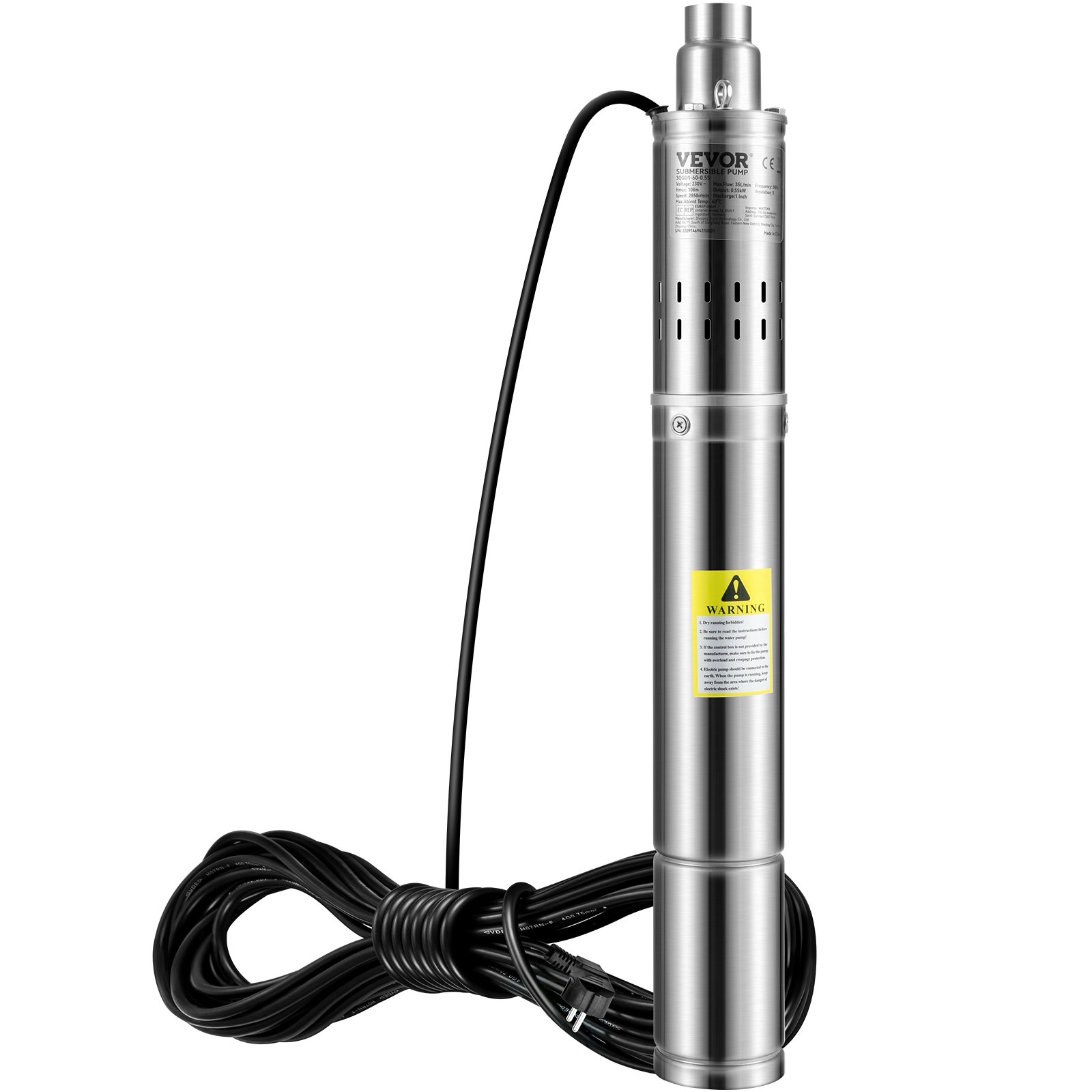 VEVOR 550W diepe bronpomp pijppomp bronpomp zandpomp pomp 35L/min 108m ...