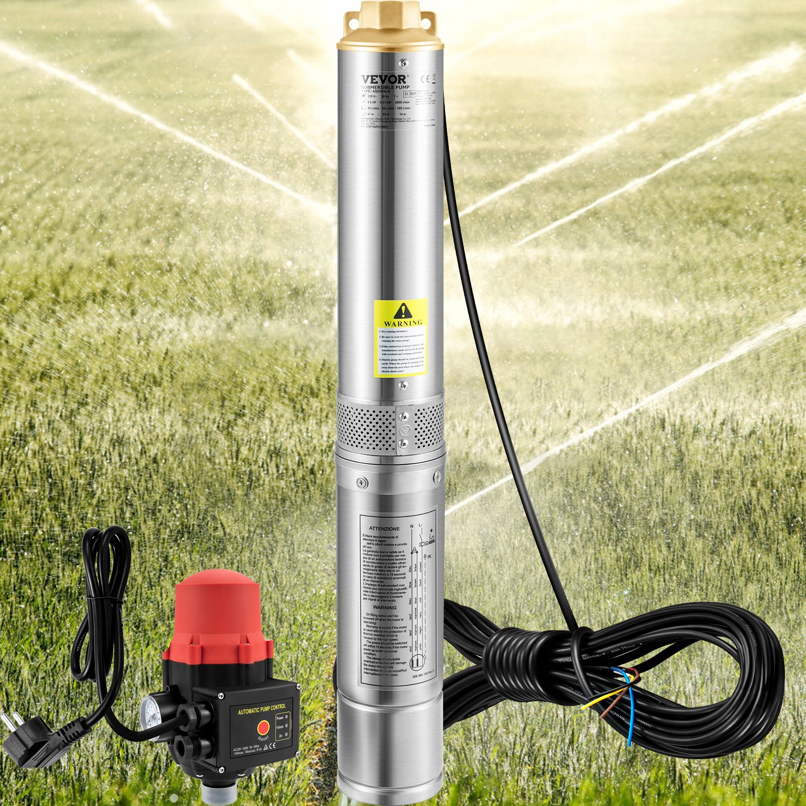 VEVOR 550W diepe bronpomp pijppomp bronpomp zandpomp pomp 50L/min 89m ...