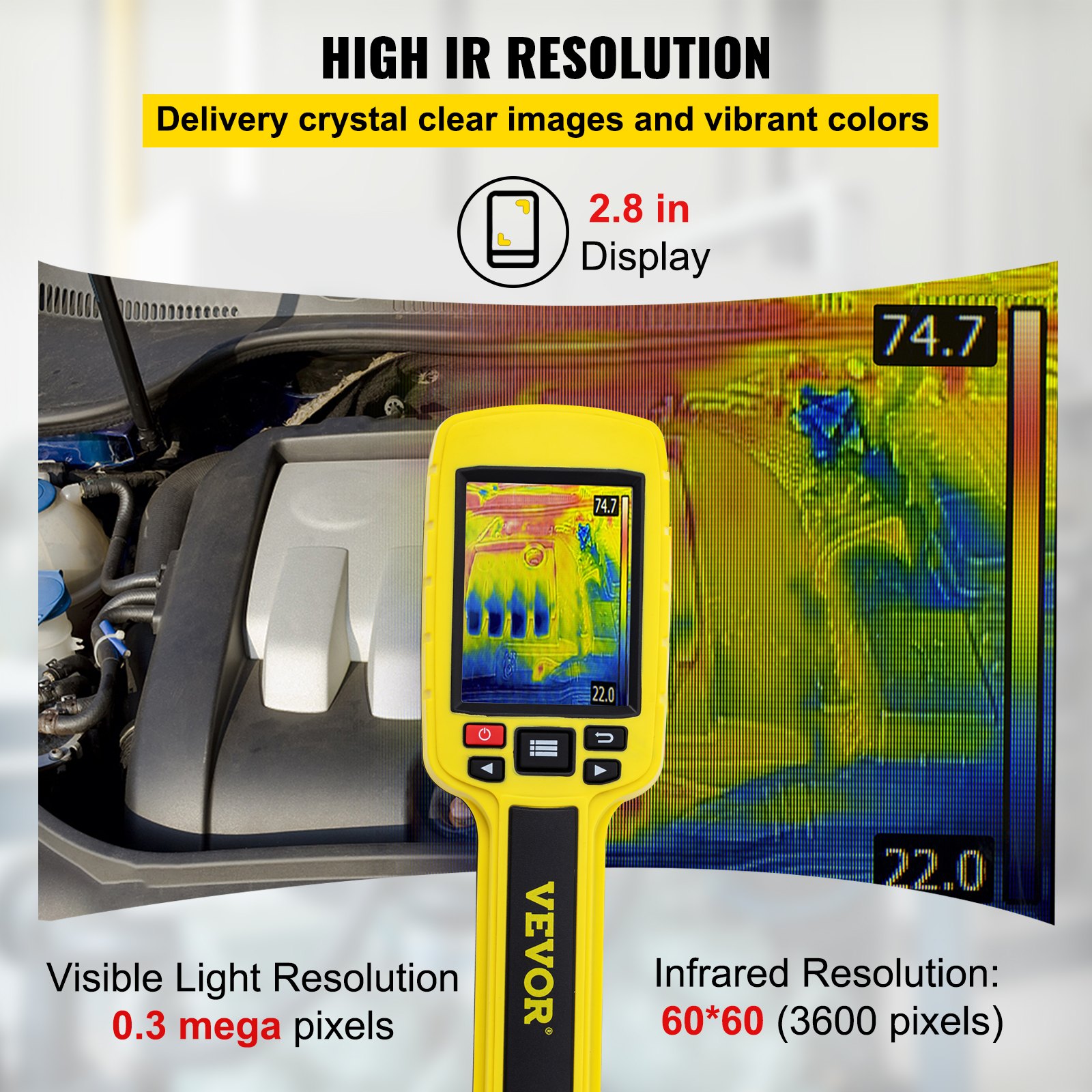 VEVOR Infrarood Warmtebeeldcamera 3600 Thermografie Infrarood Camera ...