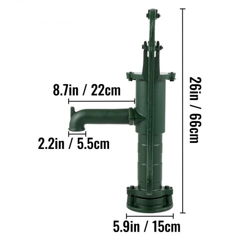 VEVOR Waterpomp Handpomp max. 6 m Pompdiepte Gietijzer Tuinpomp ...