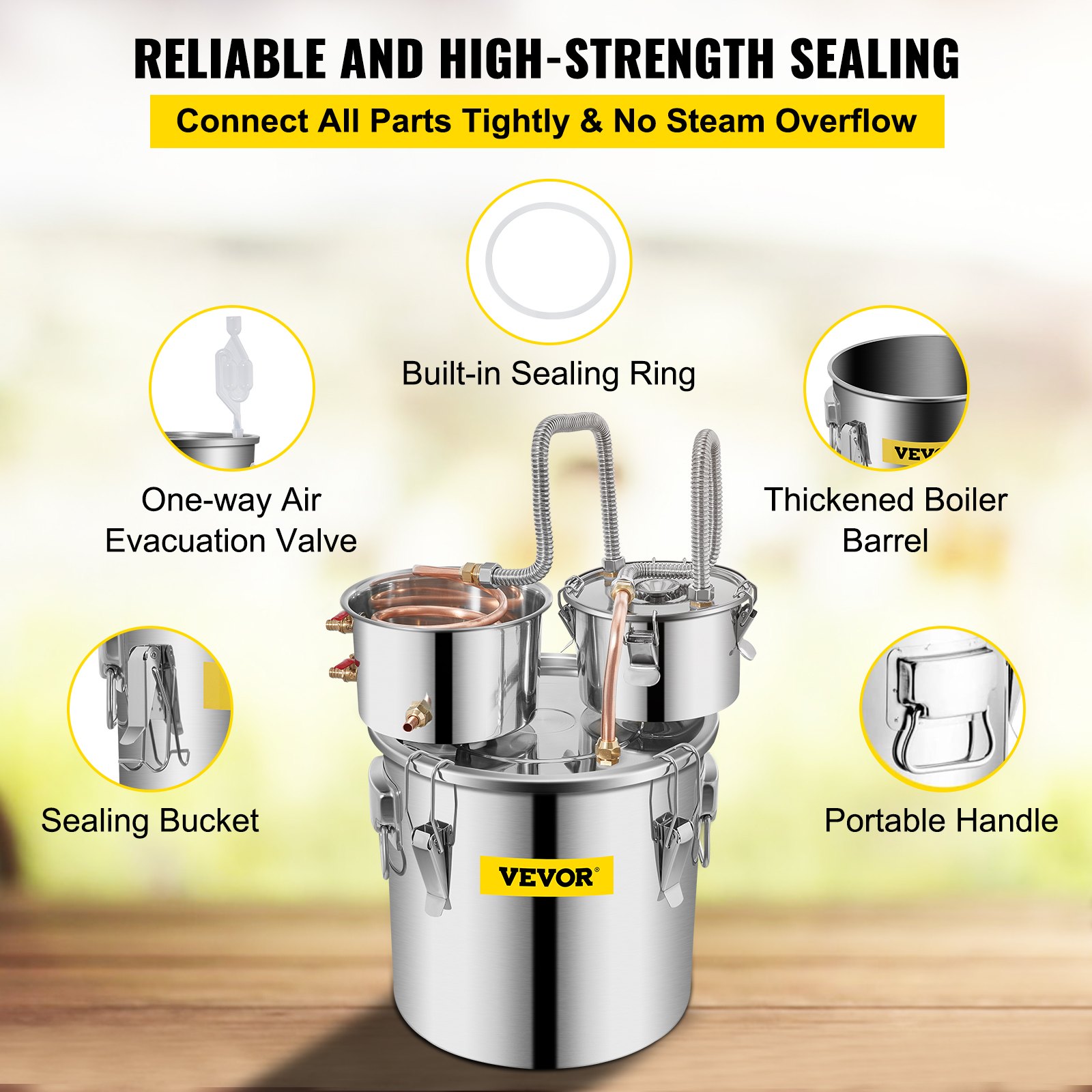 VEVOR Moonshine Still Distiller 32 L Alcohol Distiller Moonshine Still ...