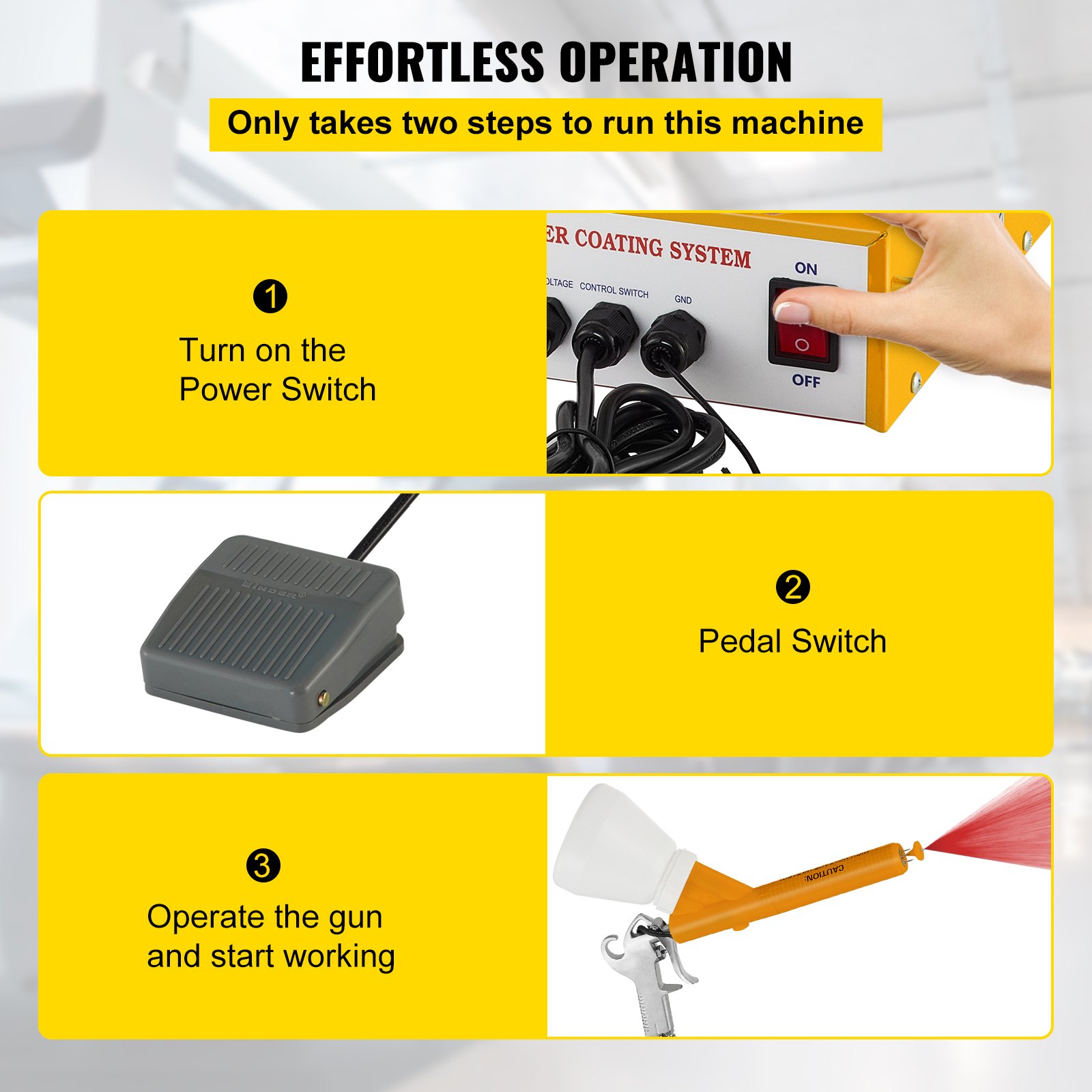 System malowania proszkowego Przenośny elektrostatyczny pistolet do malowania natryskowego PC03 ...