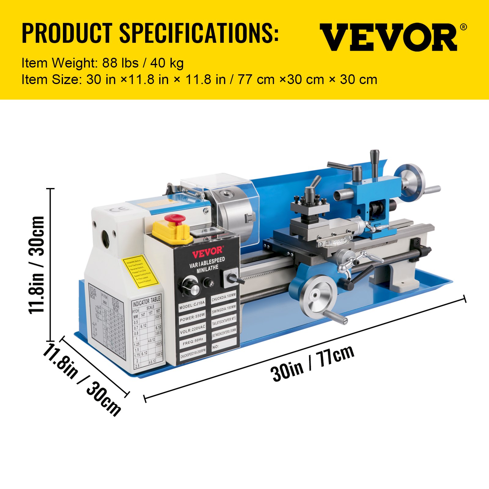 VEVOR Mini tokarka 550W Metalowa precyzyjna tokarka Metalowa tokarka ...