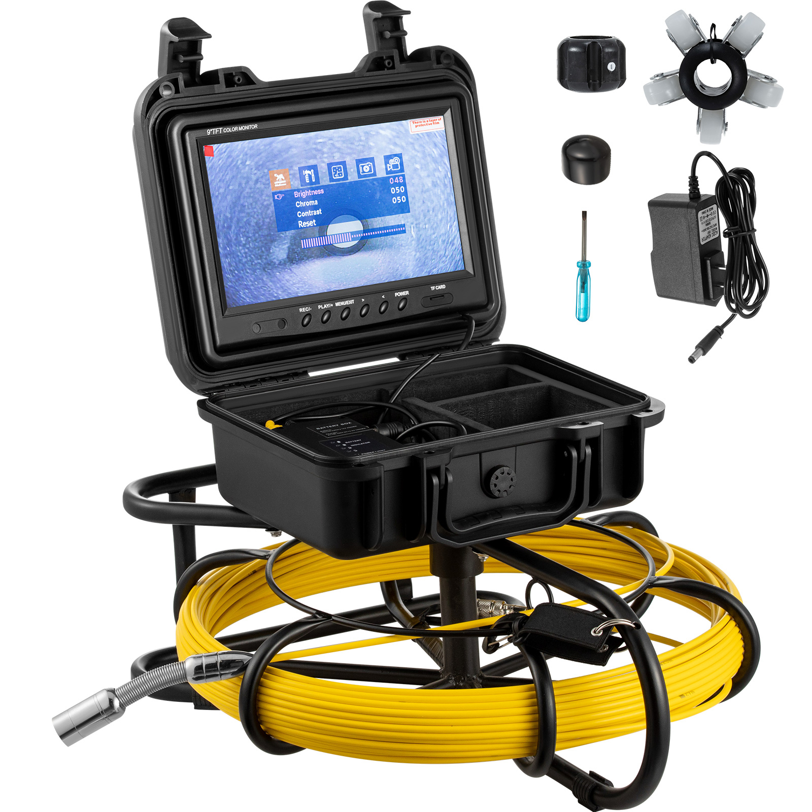 VEVOR Sewer Camera, 300FT, 9' Screen Pipeline Inspection Camera with ...