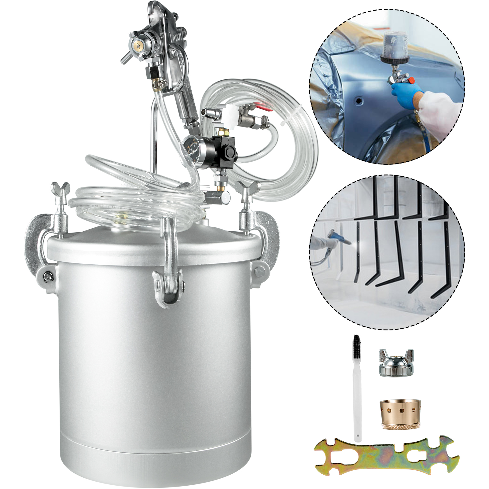 2 1/4 Gallon 2.0mm Nozzle High Pressure Pot Air Paint Spray Painting 2 ...