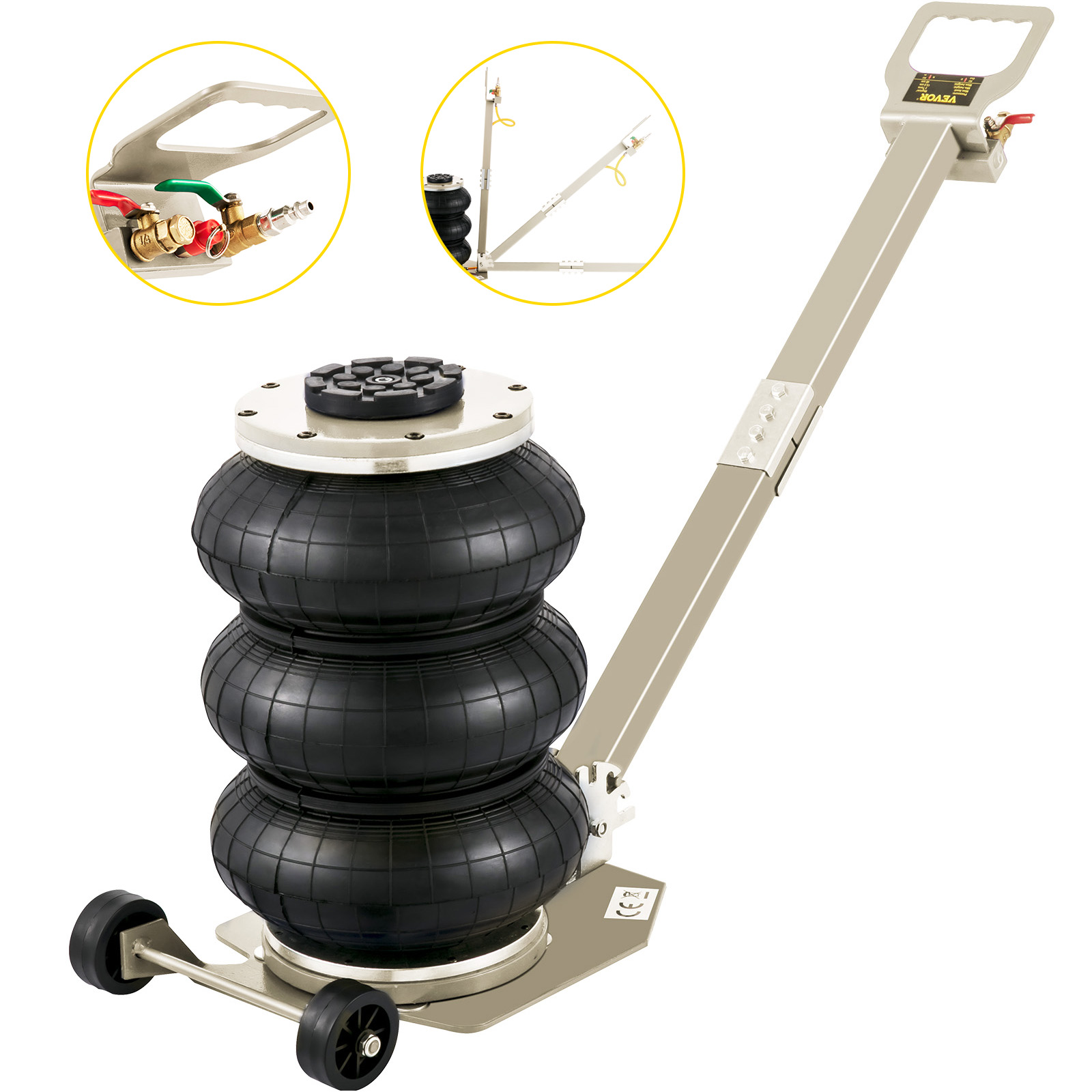 Vevor Triple Air Bag Jack Pneumatic Jack 6600lbs Quick Lift 3t Heavy ...