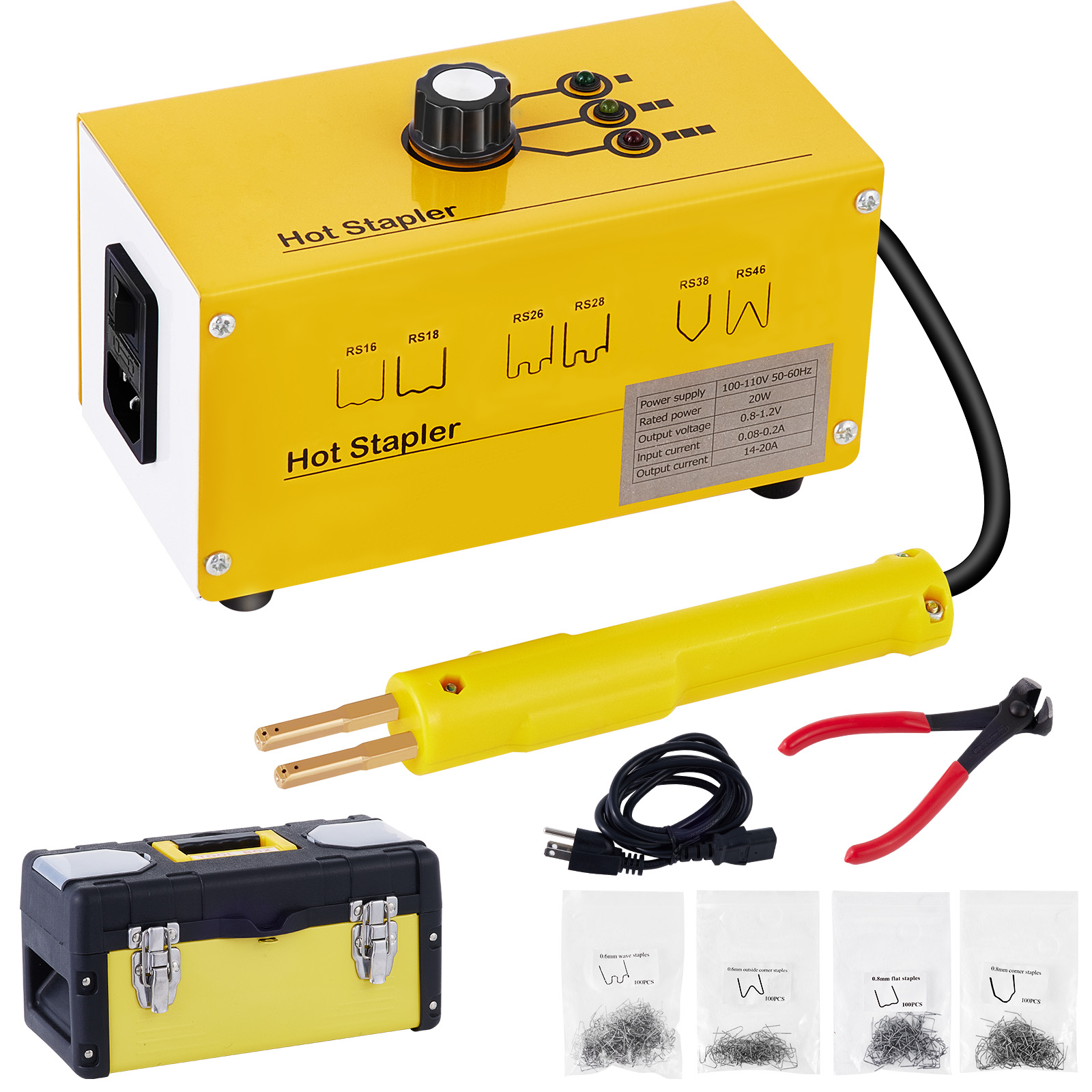 VEVOR Hot Plastic Stapler 1ph 110V Hot Stapler Plastic Repair Kit, 20W ...