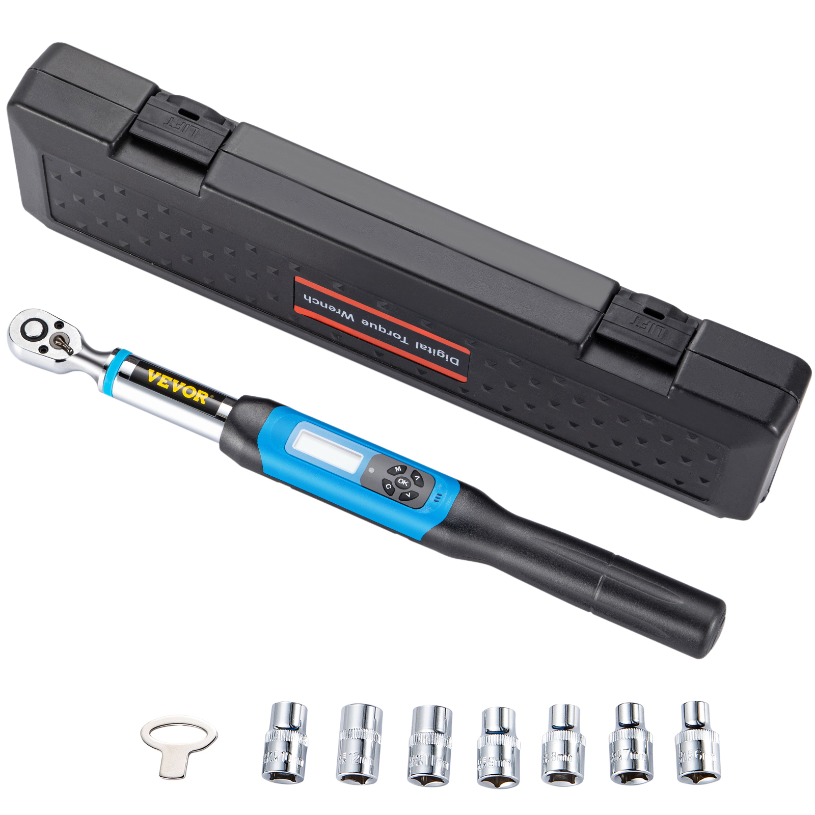 Vevor Digital Torque Wrench Adjustable Torque Wrench3/8" Drive 3.1-62.7 ...