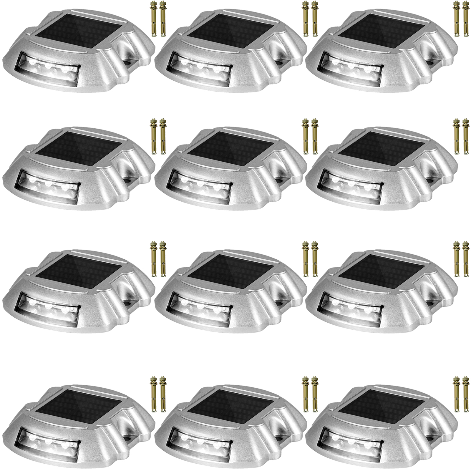 VEVOR 12-Pack Solar Driveway Light LED Road Markers for Stair Garden ...