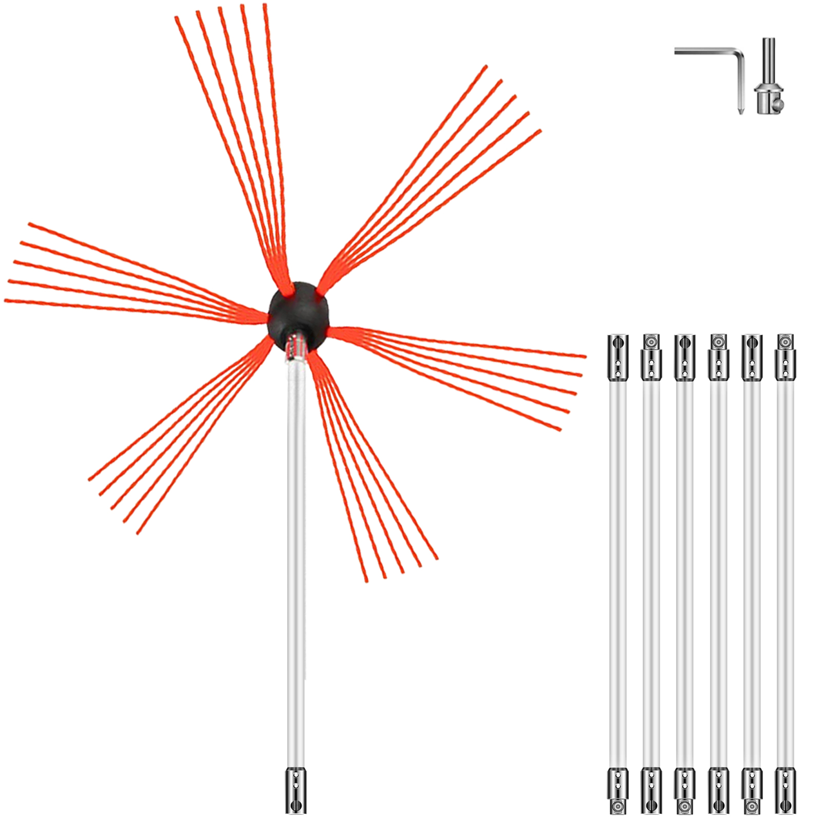 Chimney Sweeping Brush Rotary Chimney Brush 275 Inch Chimney Brush Kit ...
