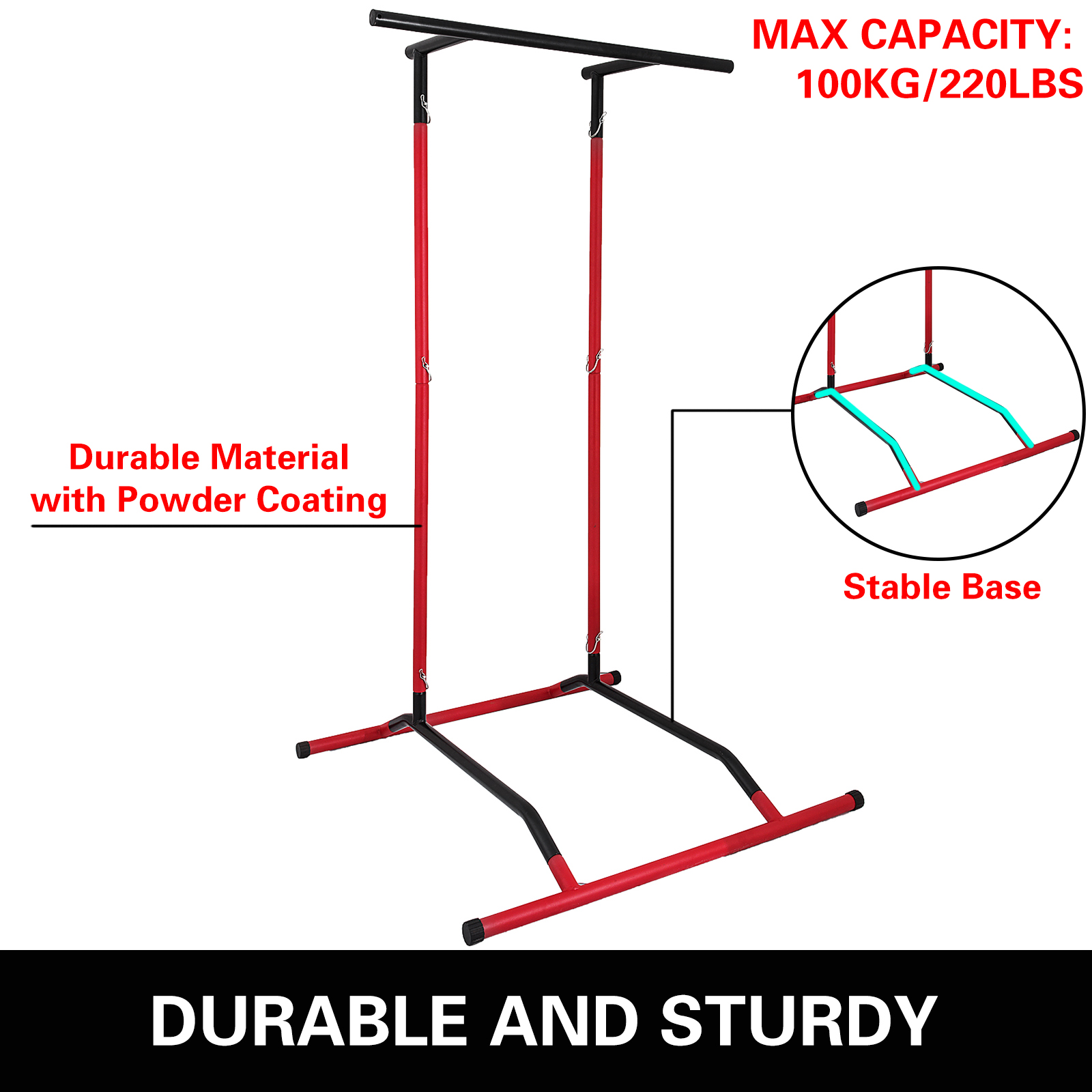 Portable Pull Up Dip Station Gym Bar Power Tower Chin Up Fitness ...