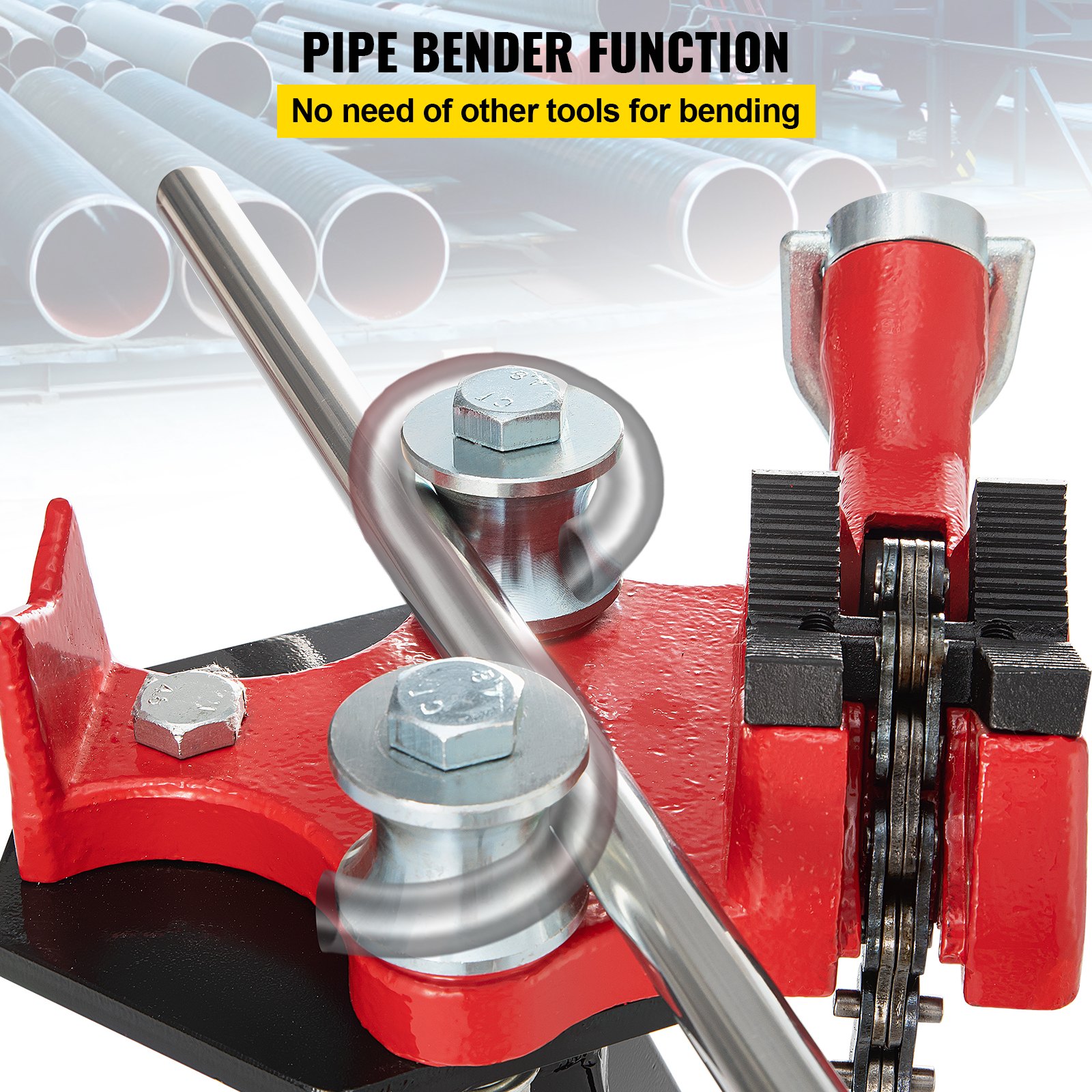 VEVOR Tripod Pipe Chain Vise, 1/8"-5" Pipe Capacity with Portable ...
