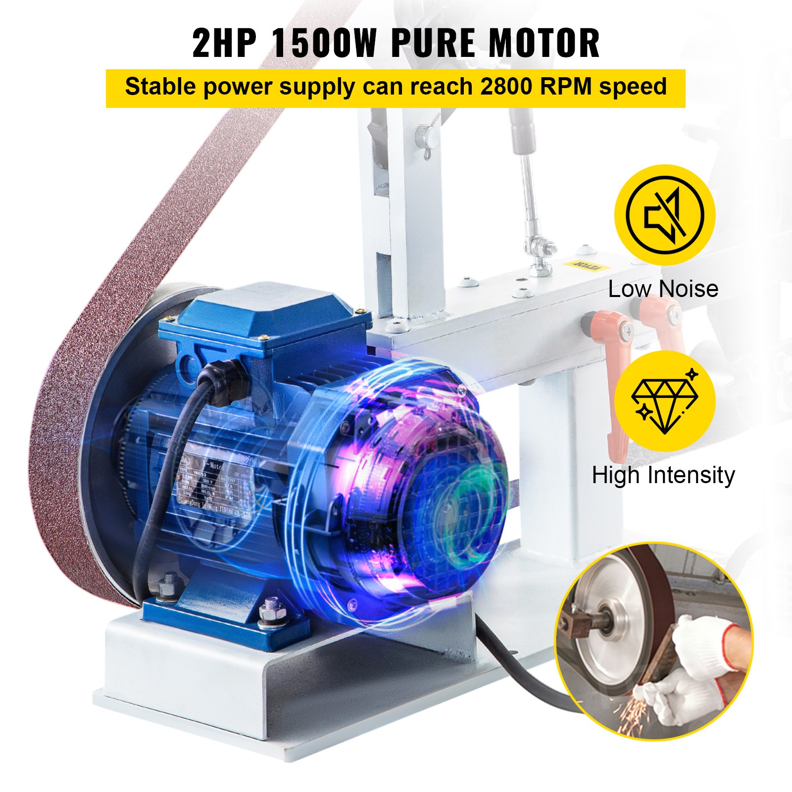 Belt Grinder 2" x 82" Complete Chassis with 2HP Motor & VFD Combo ...