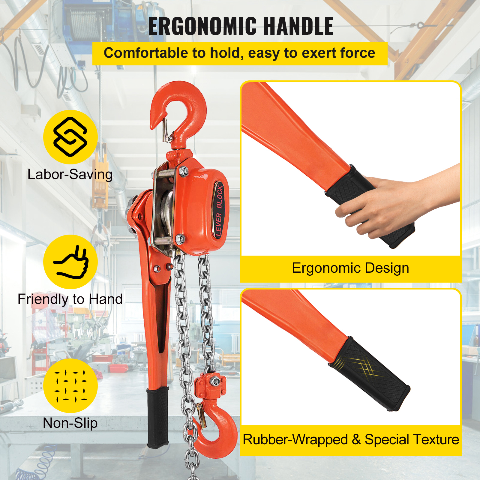 1-1/2 Ton Lever Block Chain Hoist Ratchet Type Comealong Puller Lifter ...