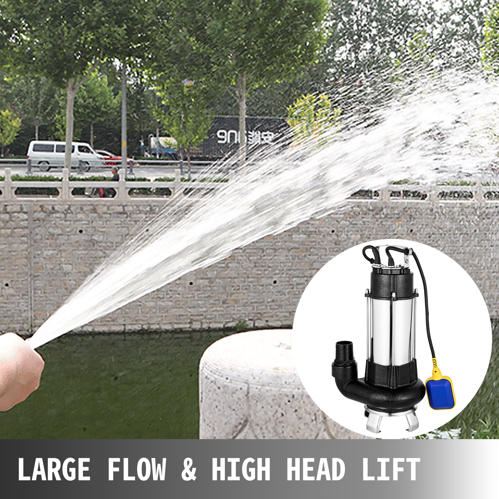 6340gph Sump Pump1.5hp Industrial Sewage Cutter Grinder Cast Iron ...
