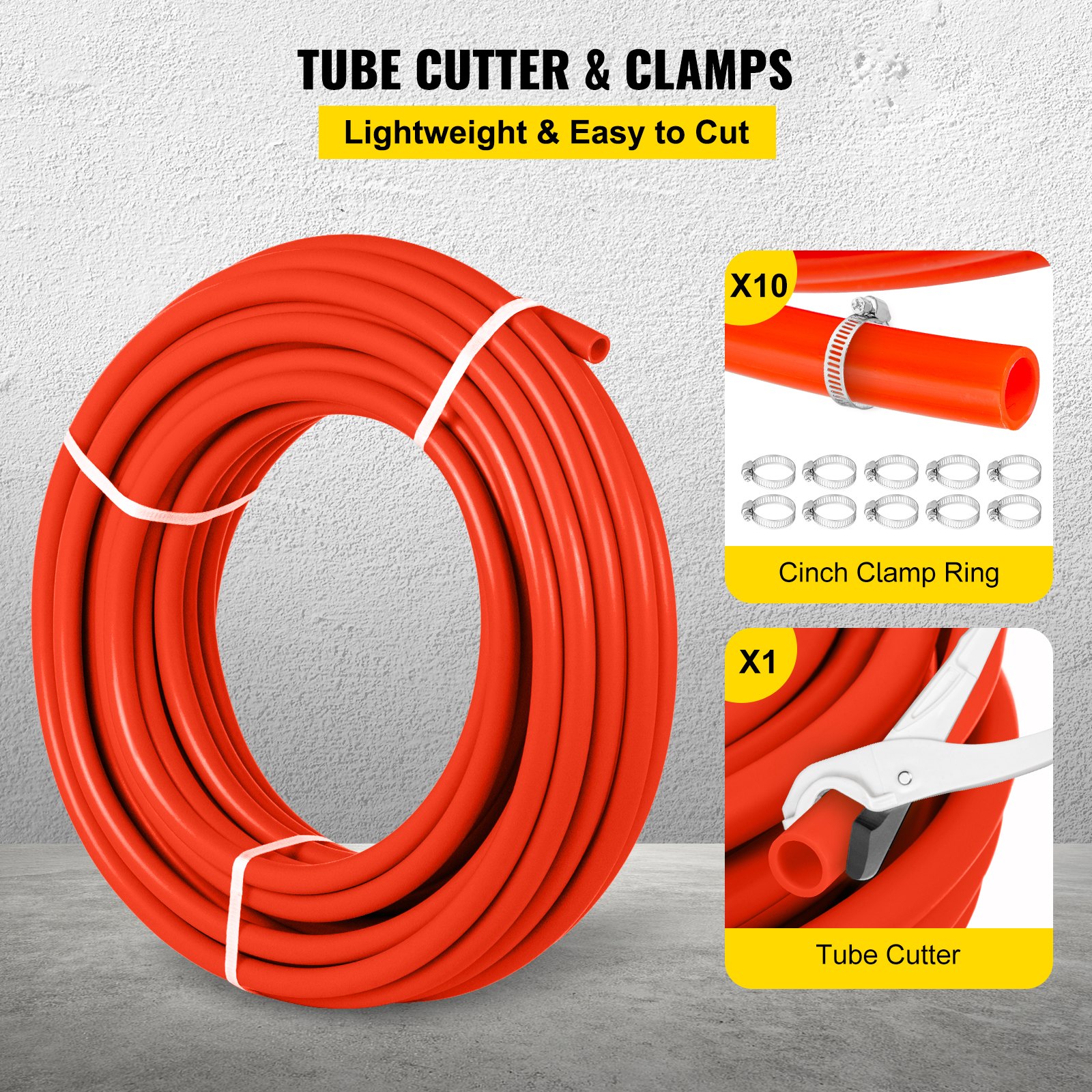1/2in x 1000ft feet Pex Tubing Oxygen Barrier O2 EVOH Pex-B Red Radiant ...