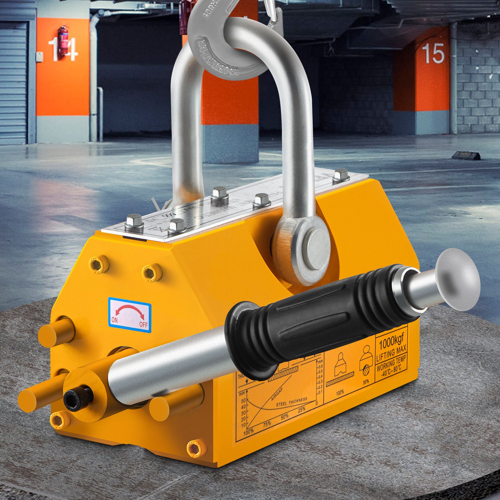 VEVOR Permanent Magnetic Lifter, 2200lbs Pulling Capacity Steel Lifting ...