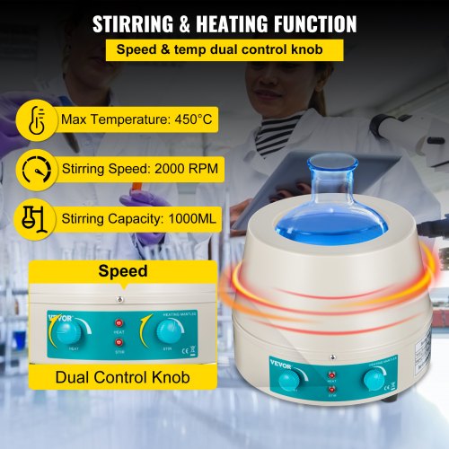 350W Magnetic Stirrer Heating Mantle 1000ml for Round Bottom Flask ...