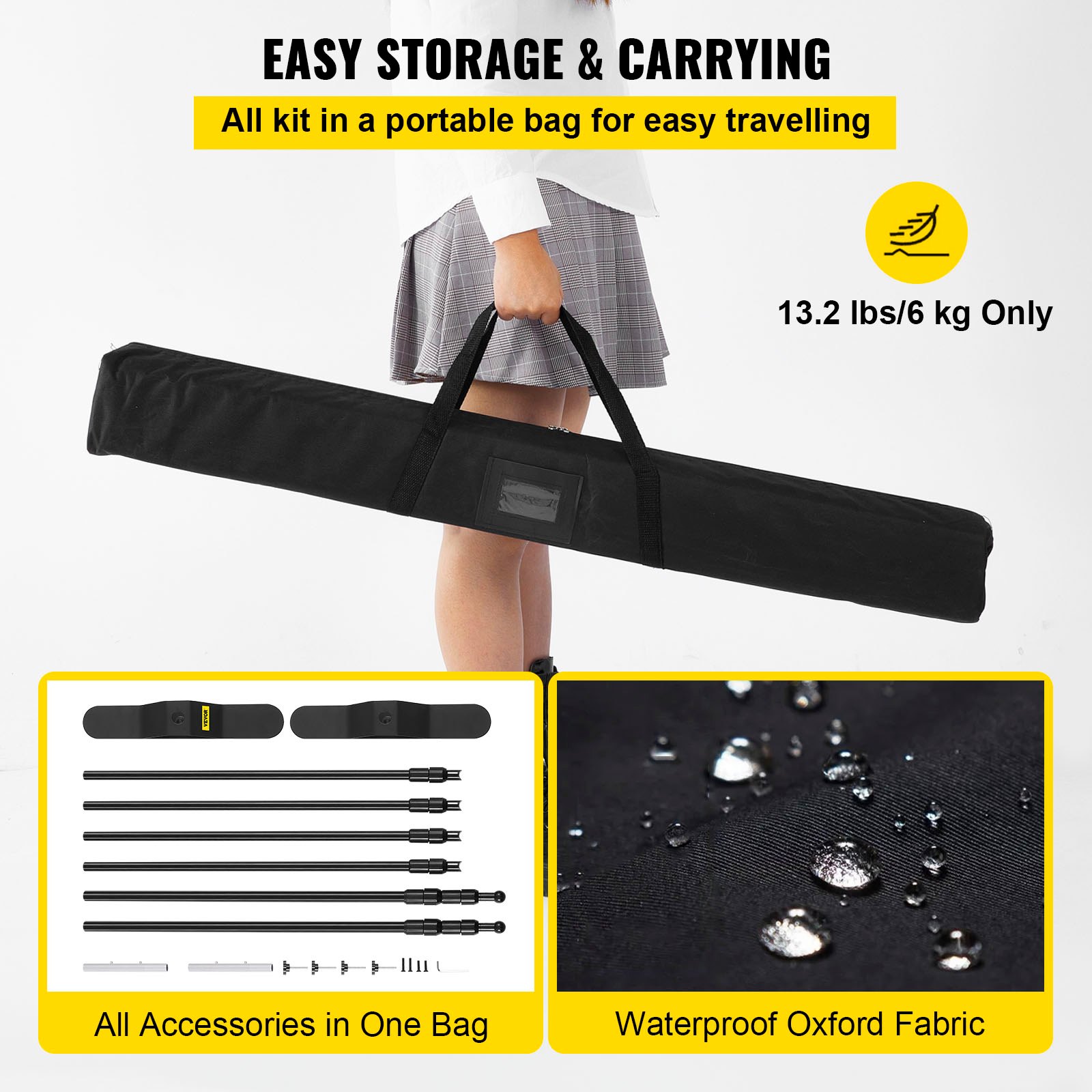 VEVOR 10 x 8 Ft Backdrop Banner Stand Adjustable Height and Width ...