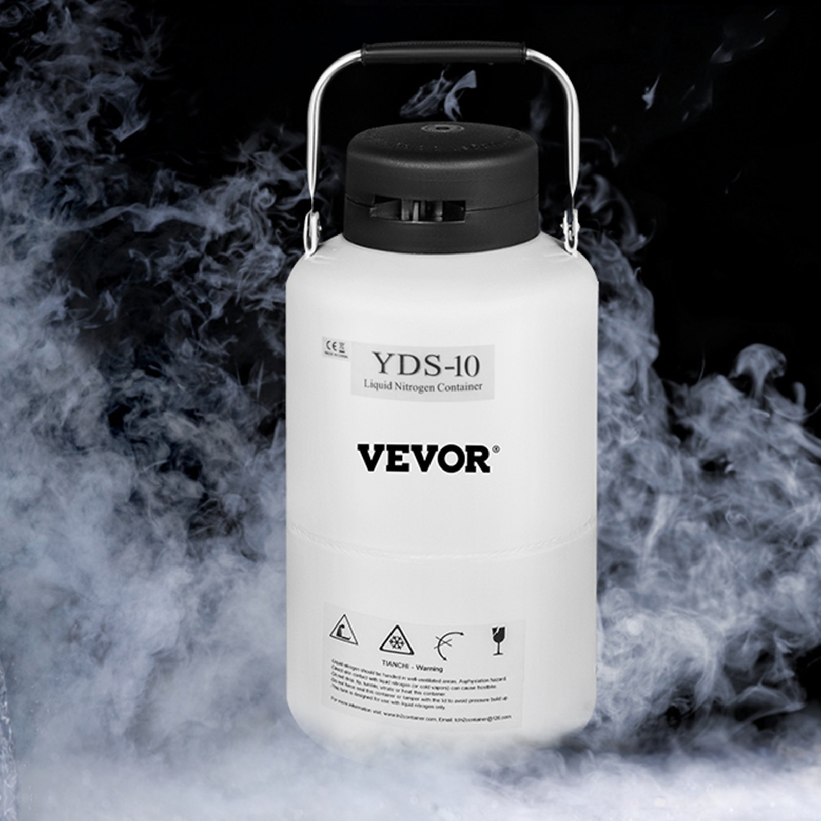 VEVOR Liquid Nitrogen Container 10L Aluminum Alloy Liquid Nitrogen Tank ...