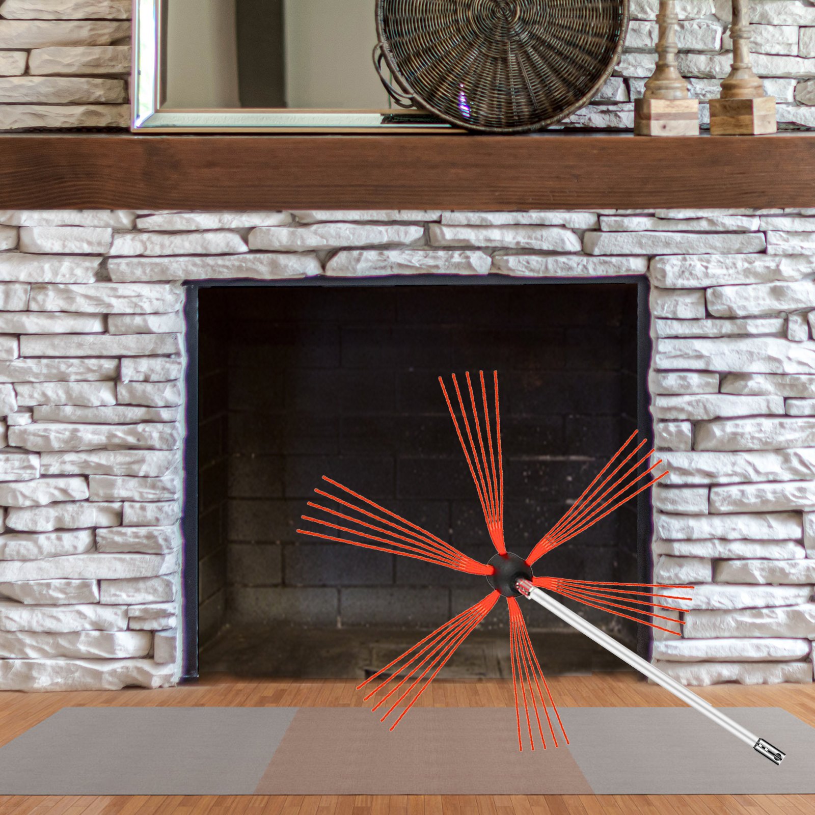 VEVOR Chimney Sweep Kit 33FT Length, Chimney Cleaning Tool Kits with 10 ...