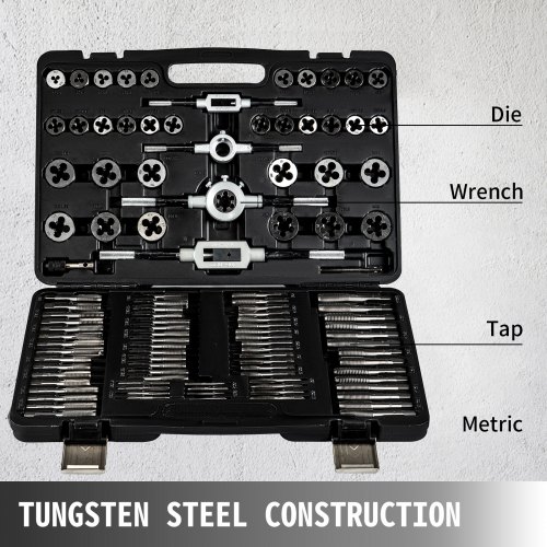 110 Pcs Tap And Die Combination Set Tungsten Steel Titanium Metric ...