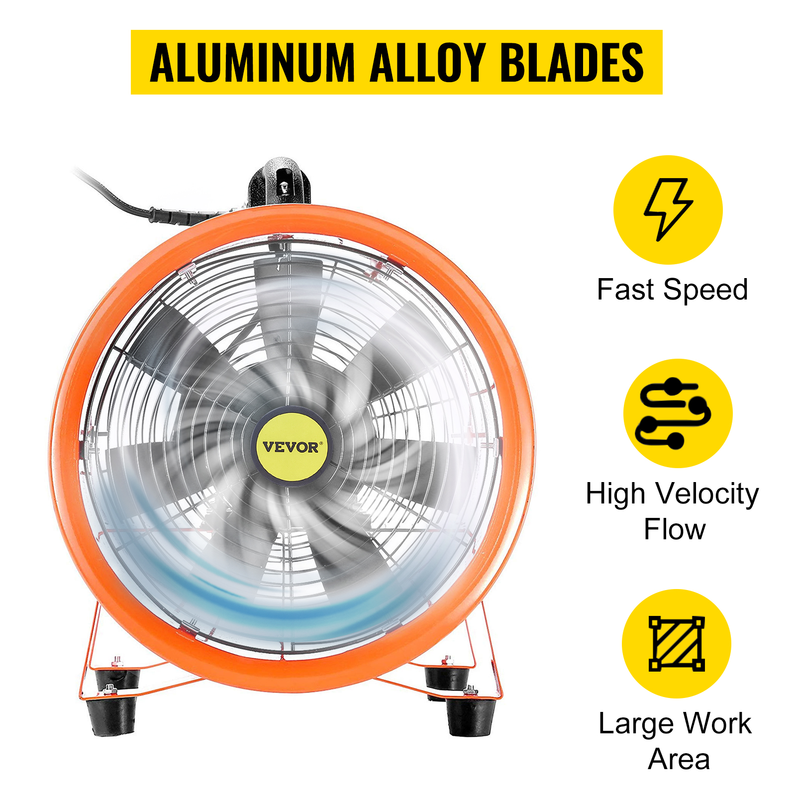 12" Portable Industrial Axial Ventilator Blower Workshop Extractor Fan ...