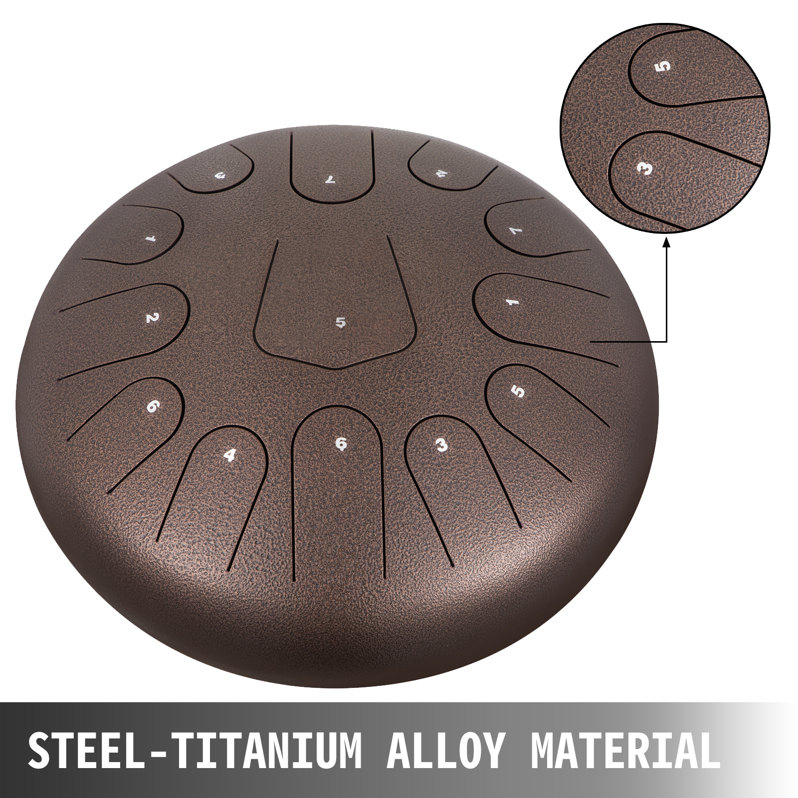 12" Steel Tongue Drum Handpan C Major 13 Note Hand Tankdrum With Bag ...