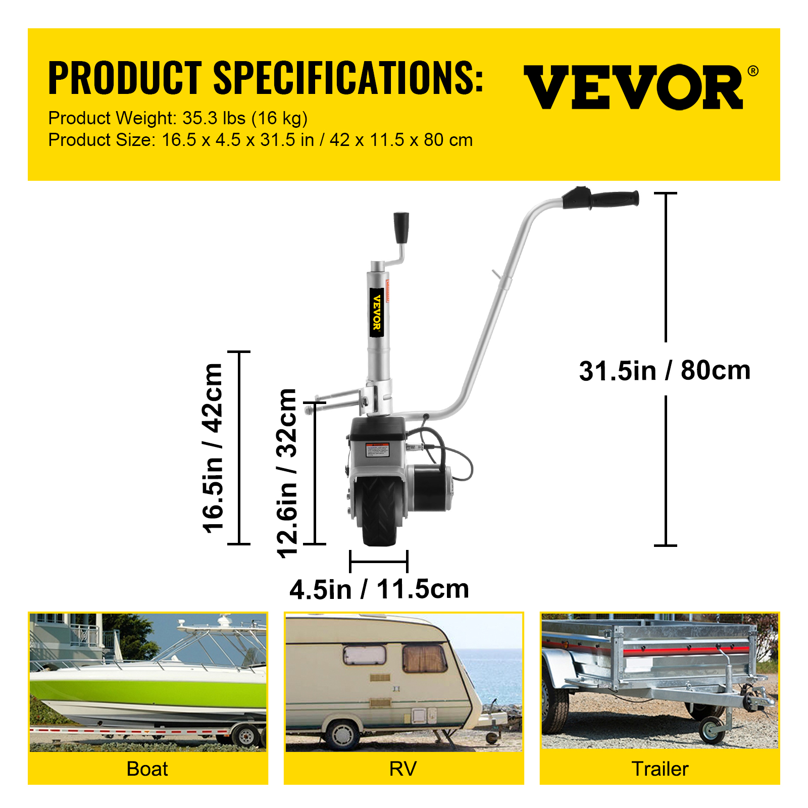 Motorized Trailer Jack 12v Rv Mover Dolly Electric Easy Trailer Moving ...
