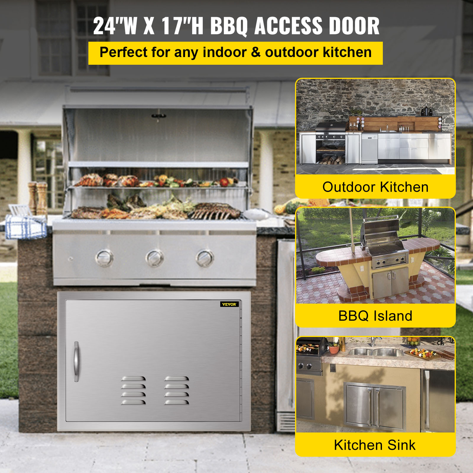 17"hx24"w Bbq Access Single Door Vents Heavy Duty Rust Resistant ...