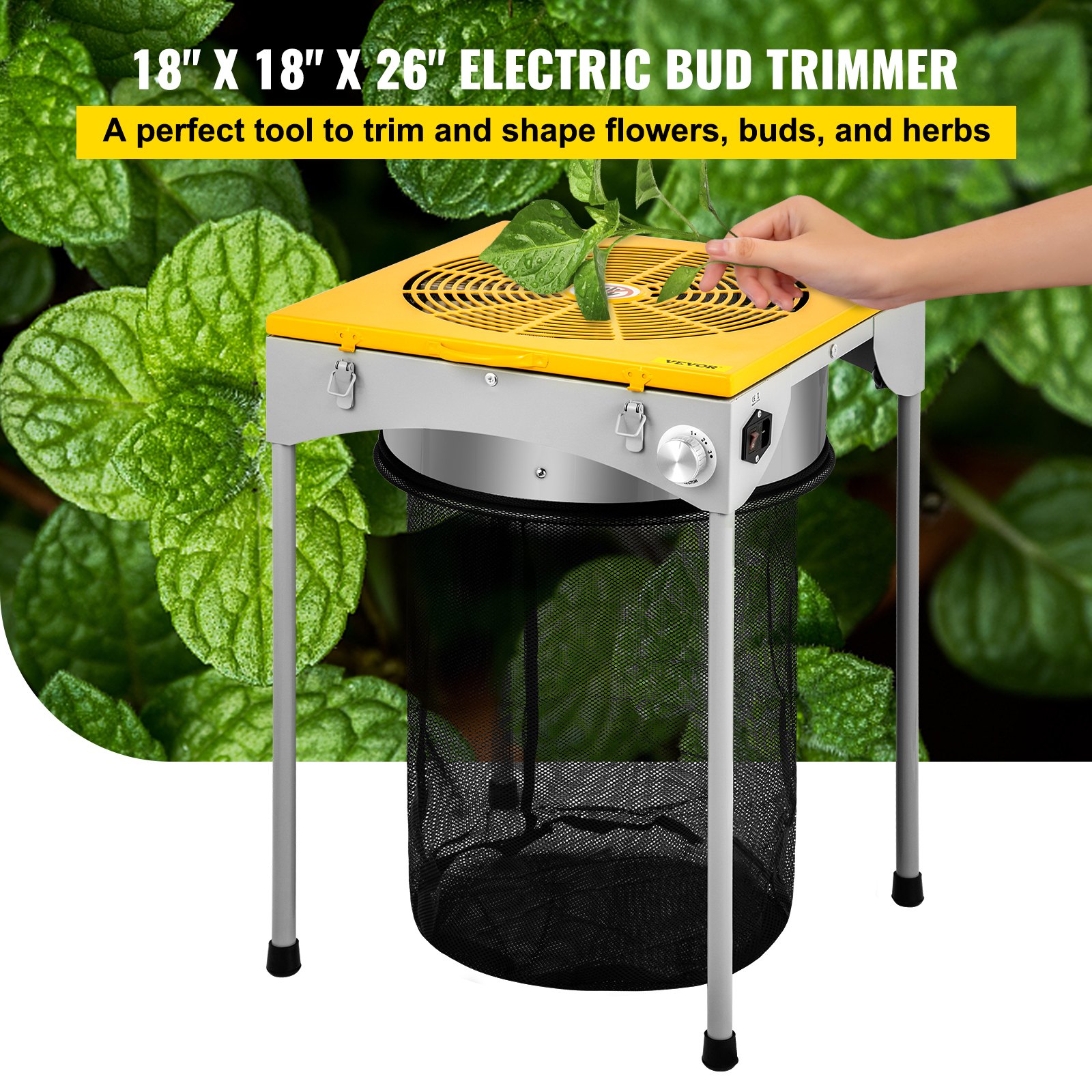 VEVOR Bud Leaf Trimmer, 18 inch Adjustable 3 Speed, Electric Hydroponic ...