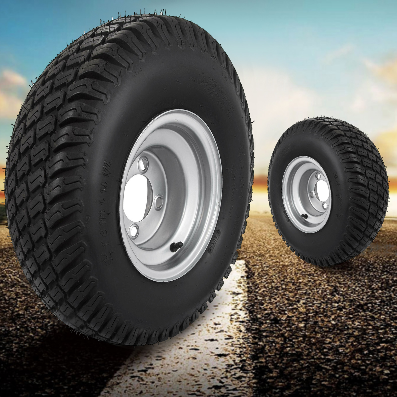 18x9.50-8 Go Kart Tire Rim Wheel Assembly Zero Turn 18/950-8 1070LB ...