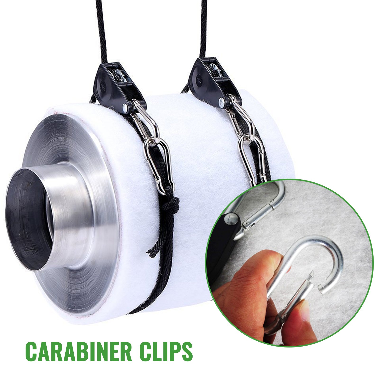 VEVOR Light Hangers Adjustable 2-Pair Rope Clip Hanger 1/8 Inch Grow ...