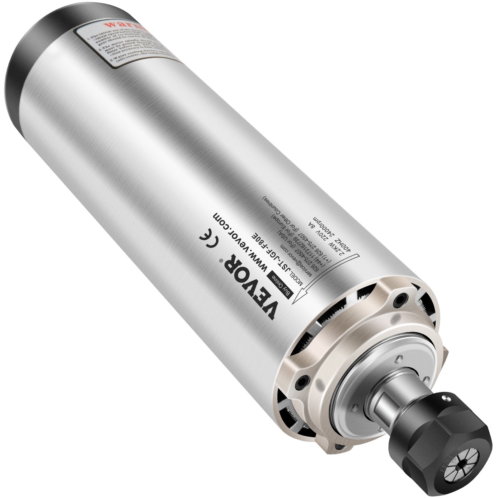 VEVOR Air Cooled Spindle Motor ER20 CNC Spindle Milling Motor 2.2KW Spindle Motor 24000 RPM 400 ...